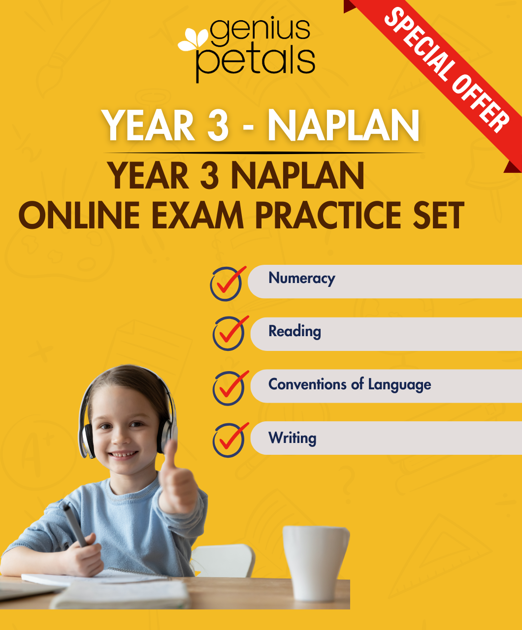 NAPLAN Year 3 Online Exam Practice Set - Genius Petals